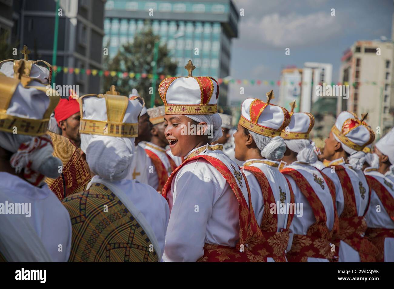 Faithful of Ethiopian Christians celebrating 'Ketera', the eve of ...