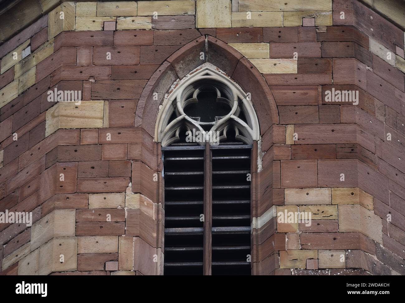 Lancet window on the facade of the Romanesque style Église Saints ...