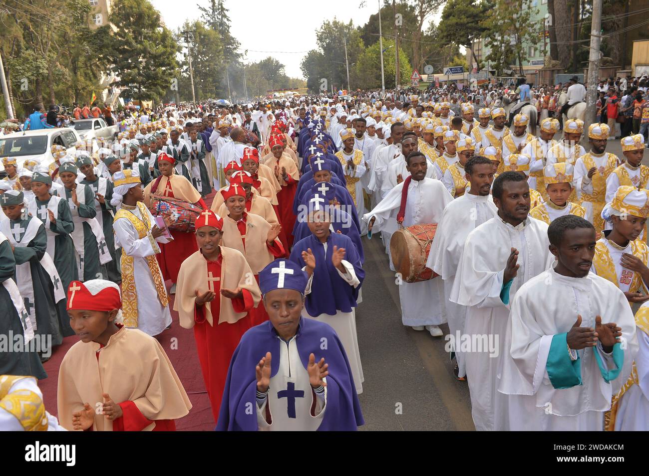 Faithful of Ethiopian Christians celebrating 'Ketera', the eve of ...