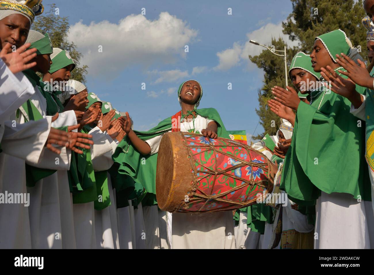 Faithful of Ethiopian Christians celebrating 'Ketera', the eve of ...