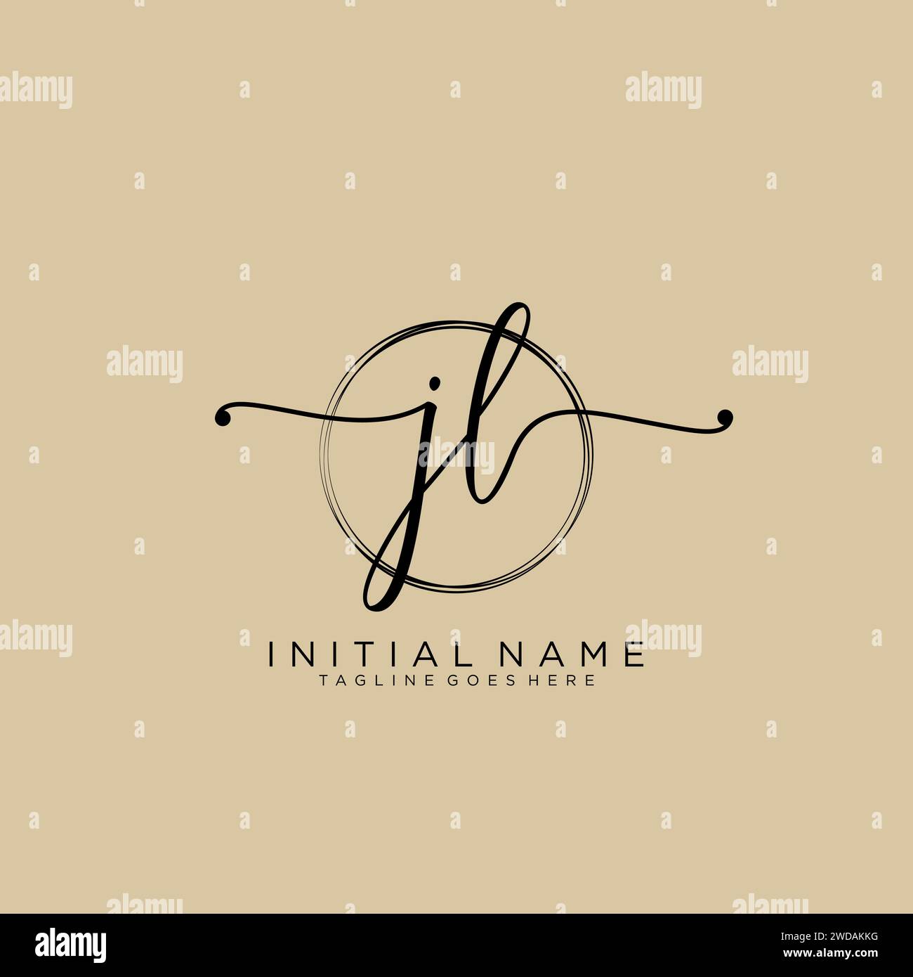 JL Initial handwriting logo with circle Stock Vector Image & Art - Alamy