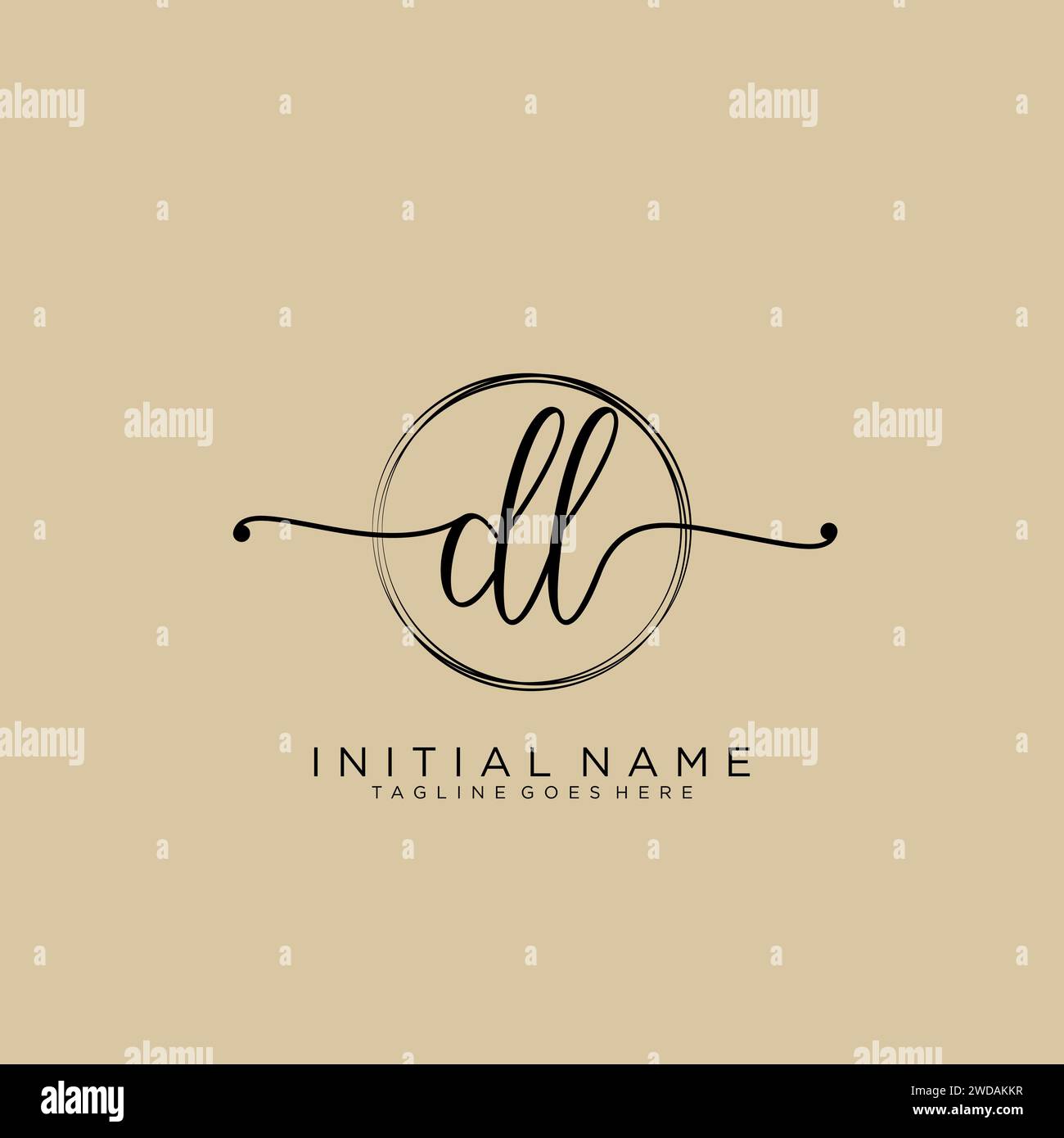 DL Initial handwriting logo with circle Stock Vector Image & Art - Alamy