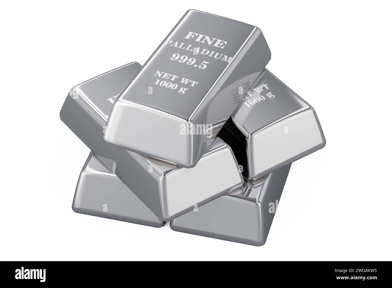 Palladium Ingots. 3D rendering isolated on white background Stock Photo ...