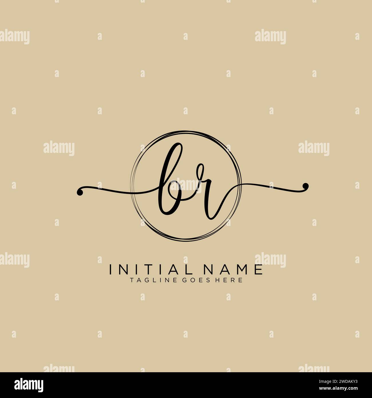 BR Initial handwriting logo with circle Stock Vector Image & Art - Alamy