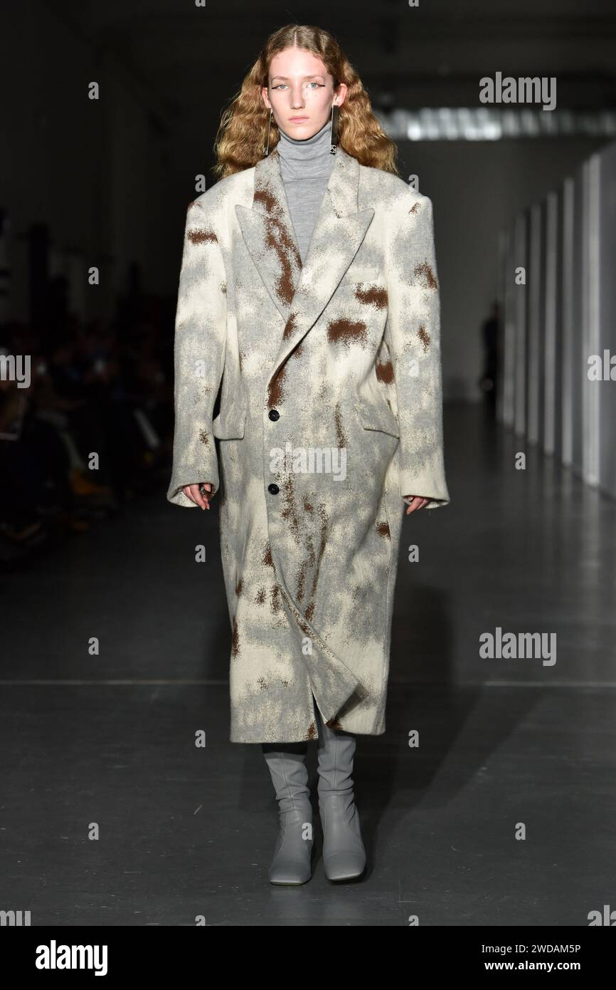 Milan, Italy. 13th Jan, 2024. Federico Cina fashion show catwalk at ...