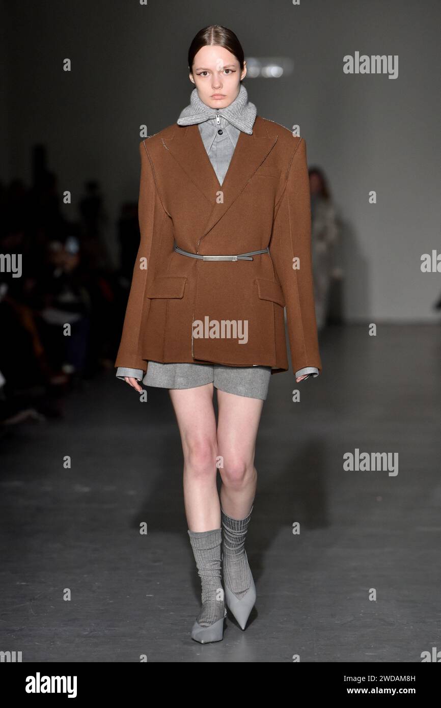 Milan, Italy. 13th Jan, 2024. Federico Cina fashion show catwalk at ...