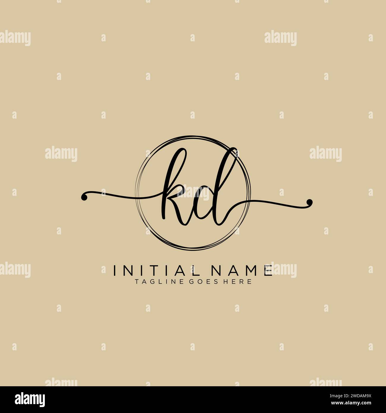 KD Initial handwriting logo with circle Stock Vector Image & Art - Alamy