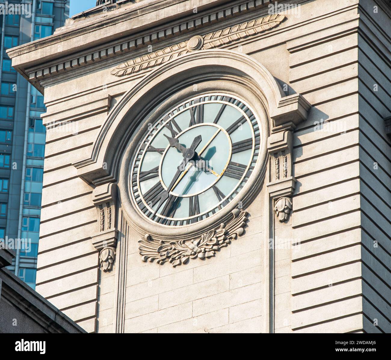 a majestic clock tower with a prominent clock positioned on the top and ...
