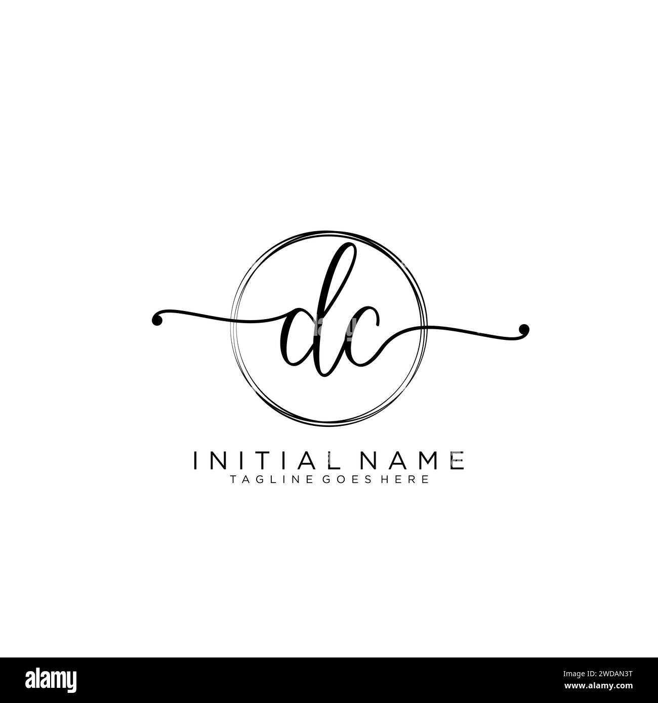 DC Initial handwriting logo with circle Stock Vector Image & Art - Alamy