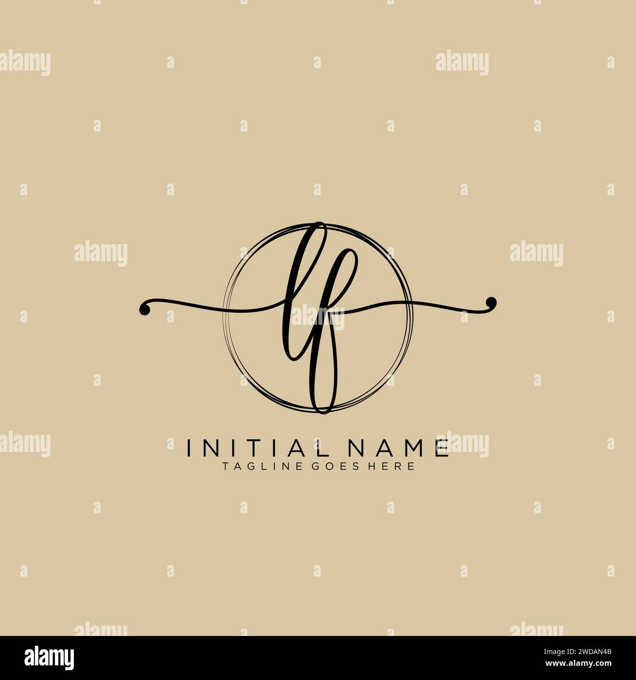 LF Initial handwriting logo with circle Stock Vector Image & Art - Alamy