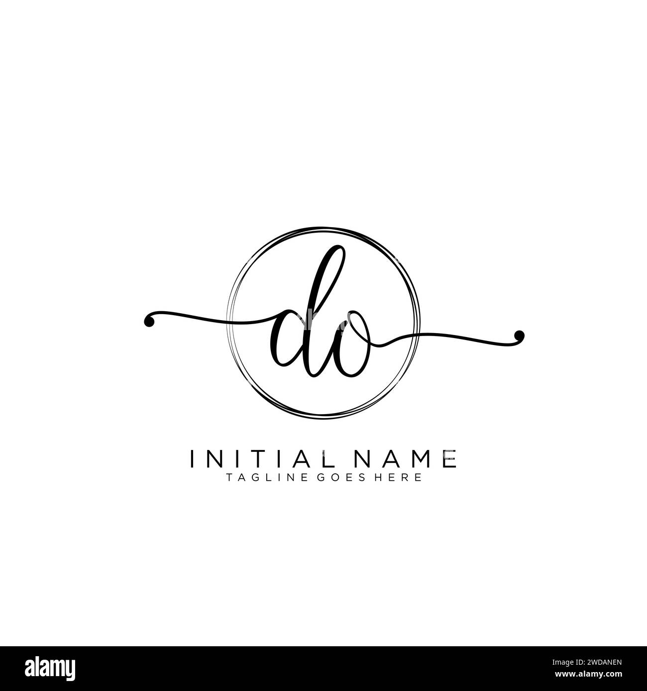 DO Initial handwriting logo with circle Stock Vector Image & Art - Alamy