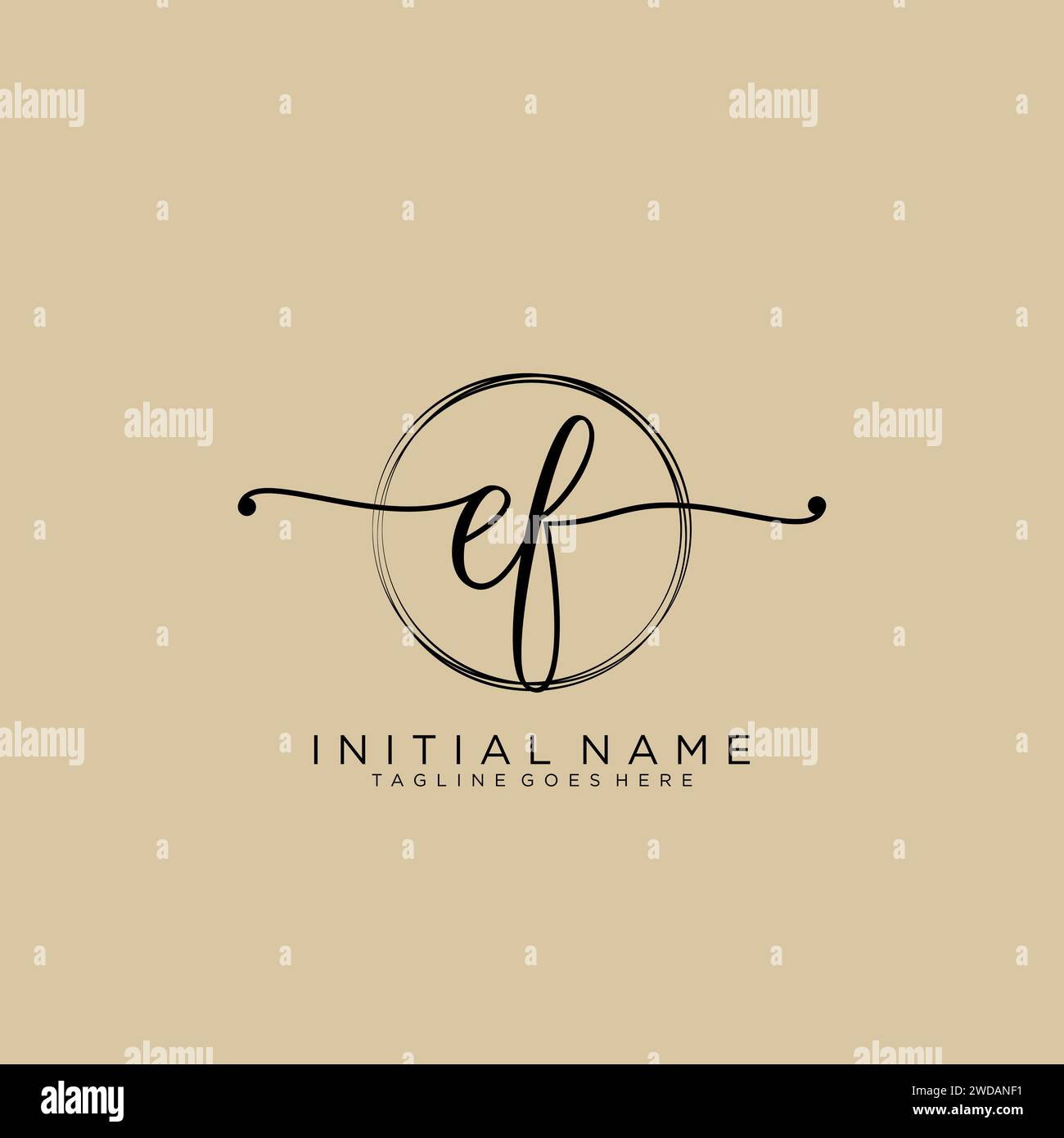 EF Initial handwriting logo with circle Stock Vector Image & Art - Alamy