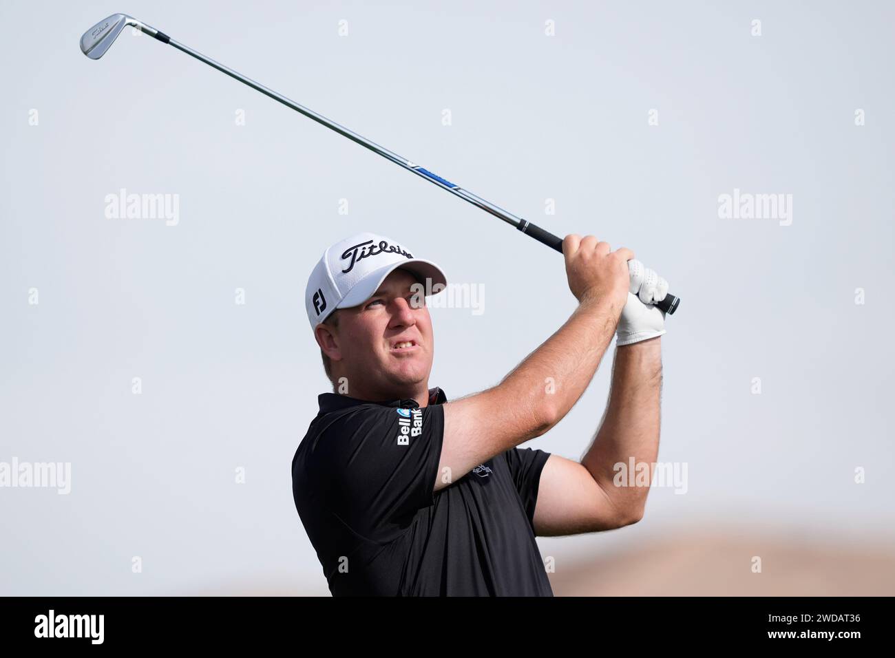 Tom Hoge hits from the eighth tee at the Nicklaus Tournament Course at ...