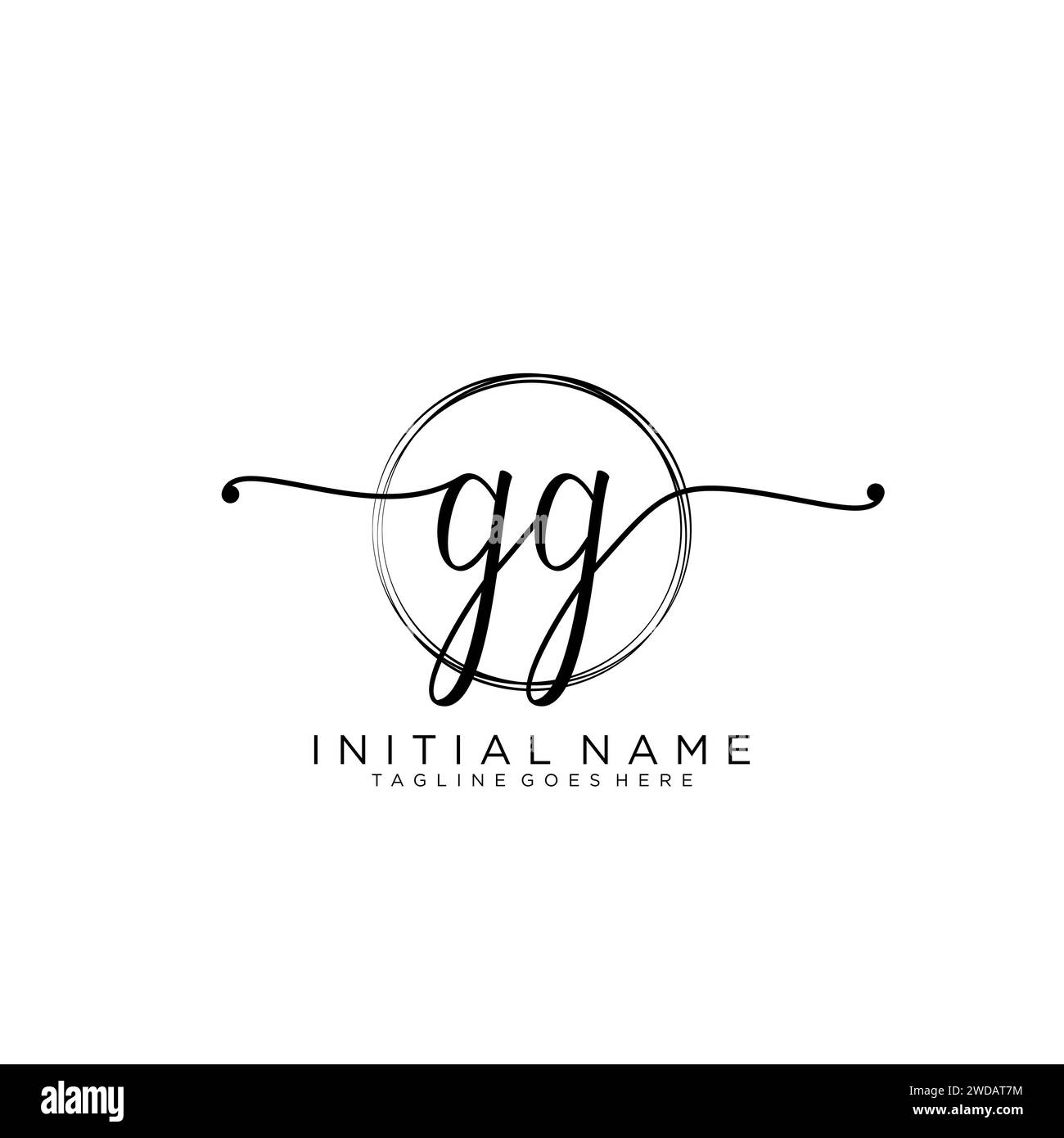 GG Initial handwriting logo with circle Stock Vector Image & Art - Alamy