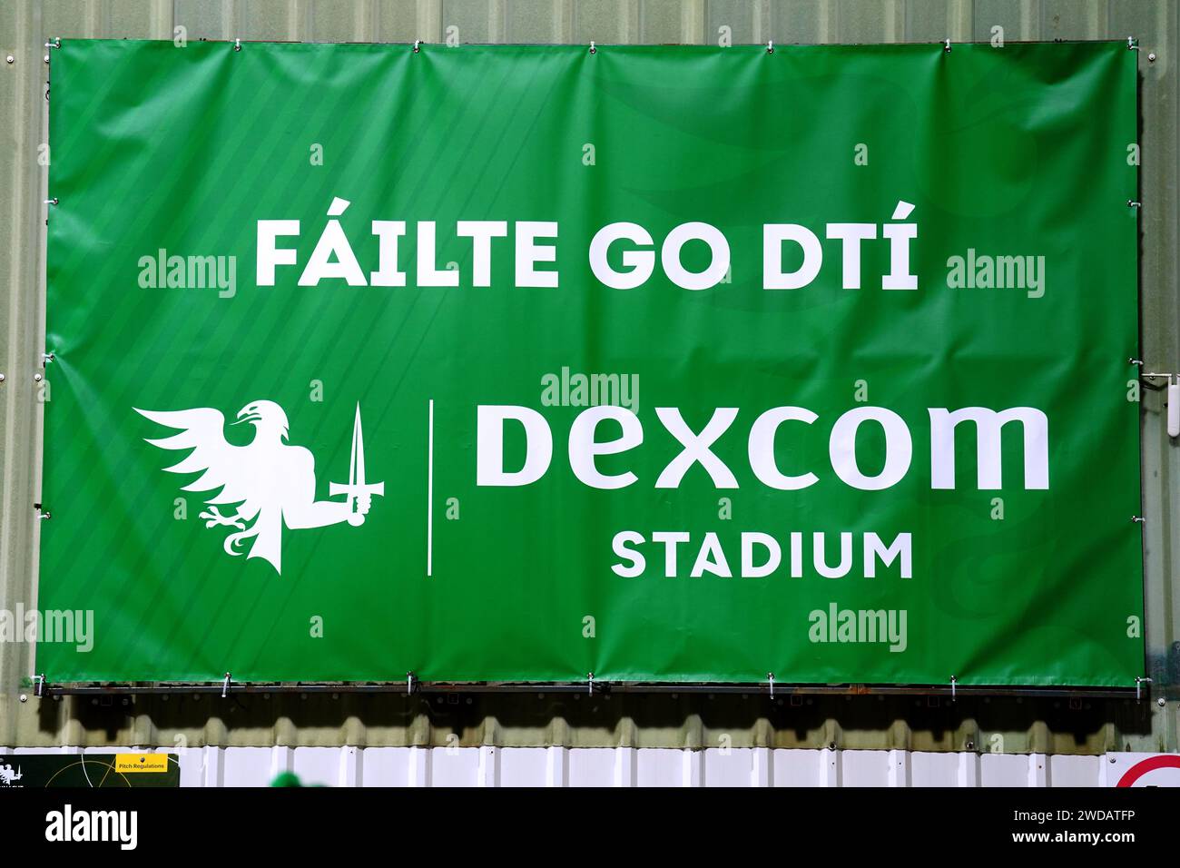 A general view of signage for the newly named Dexcom Stadium ahead of ...