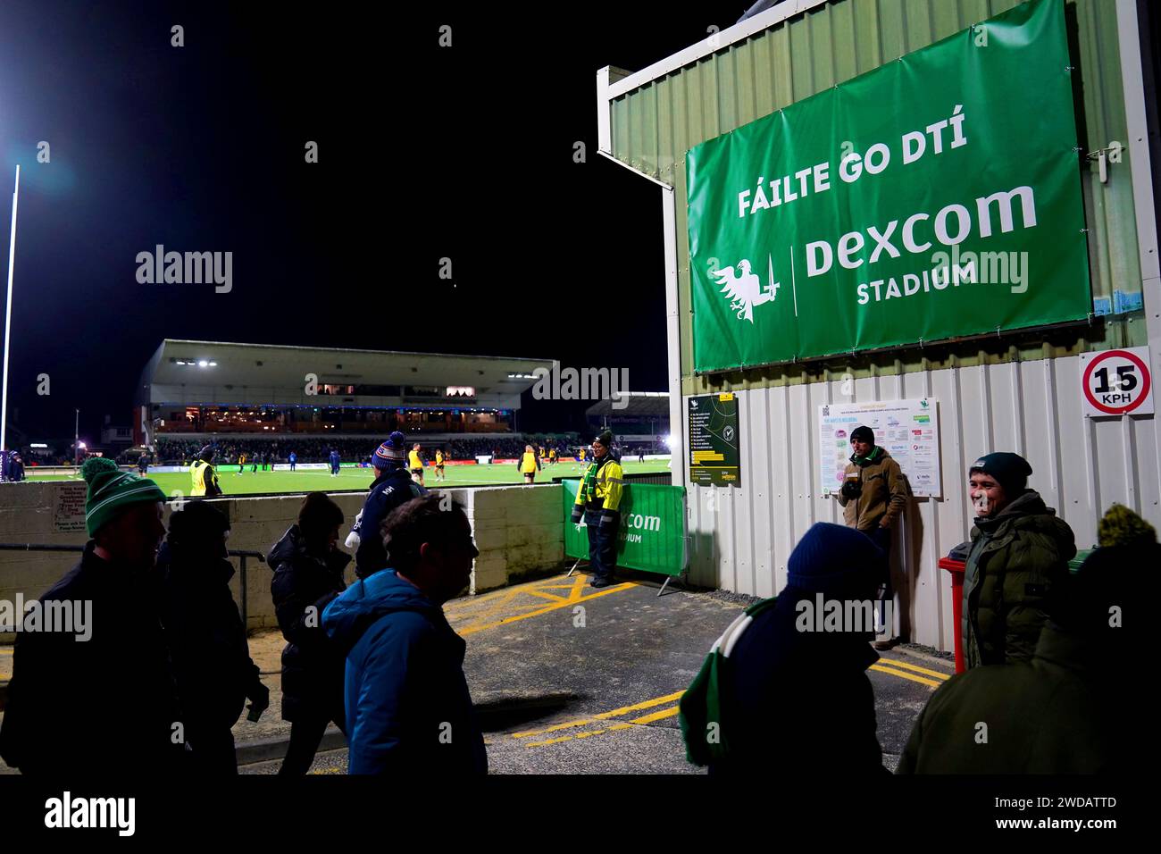A general view of signage for the newly named Dexcom Stadium ahead of ...