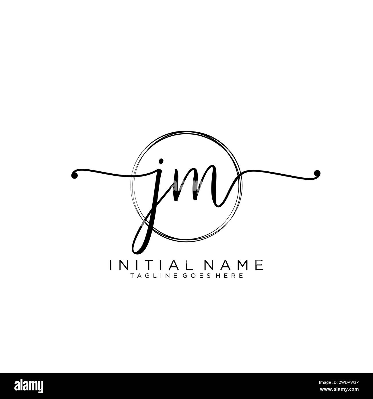 JM Initial handwriting logo with circle Stock Vector Image & Art - Alamy