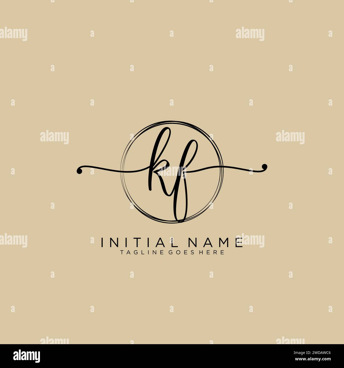 KF Initial handwriting logo with circle Stock Vector Image & Art - Alamy