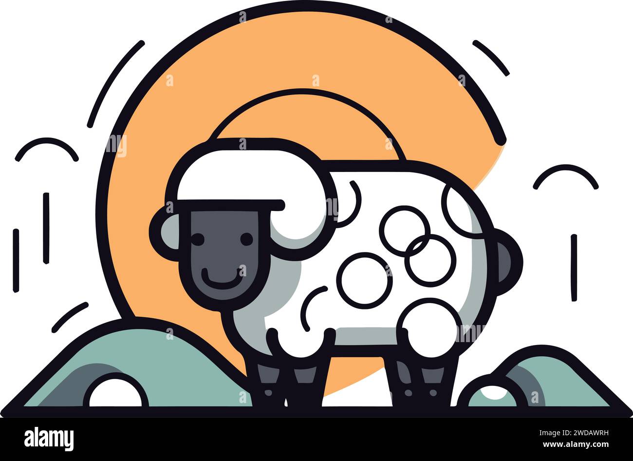 Sheep in a field sheep in a field Stock Vector Images - Alamy