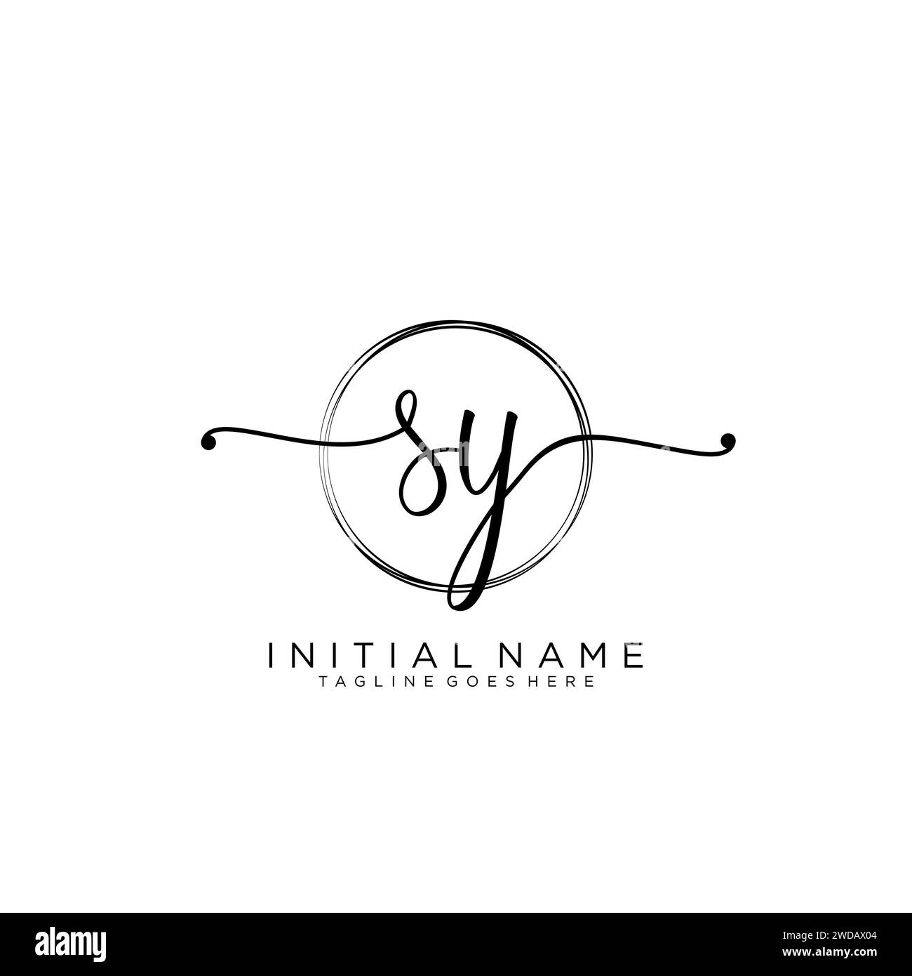 SY Initial handwriting logo with circle Stock Vector Image & Art - Alamy