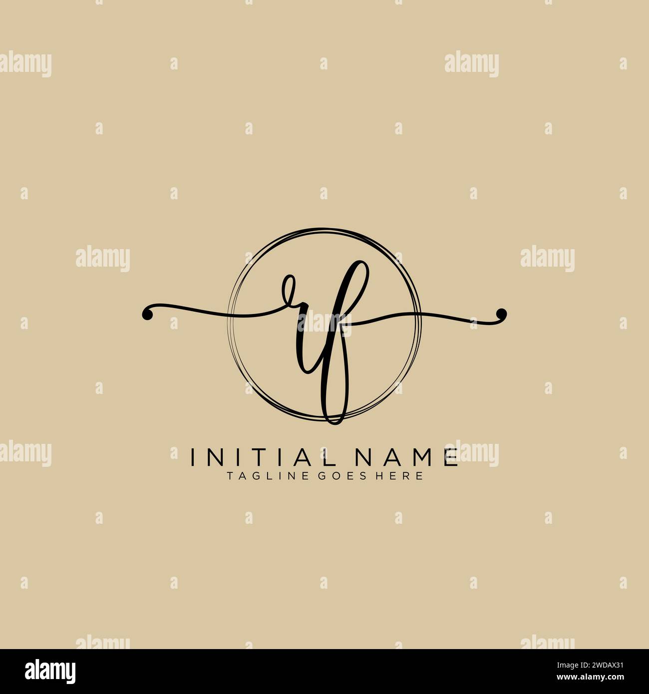 RF Initial handwriting logo with circle Stock Vector Image & Art - Alamy