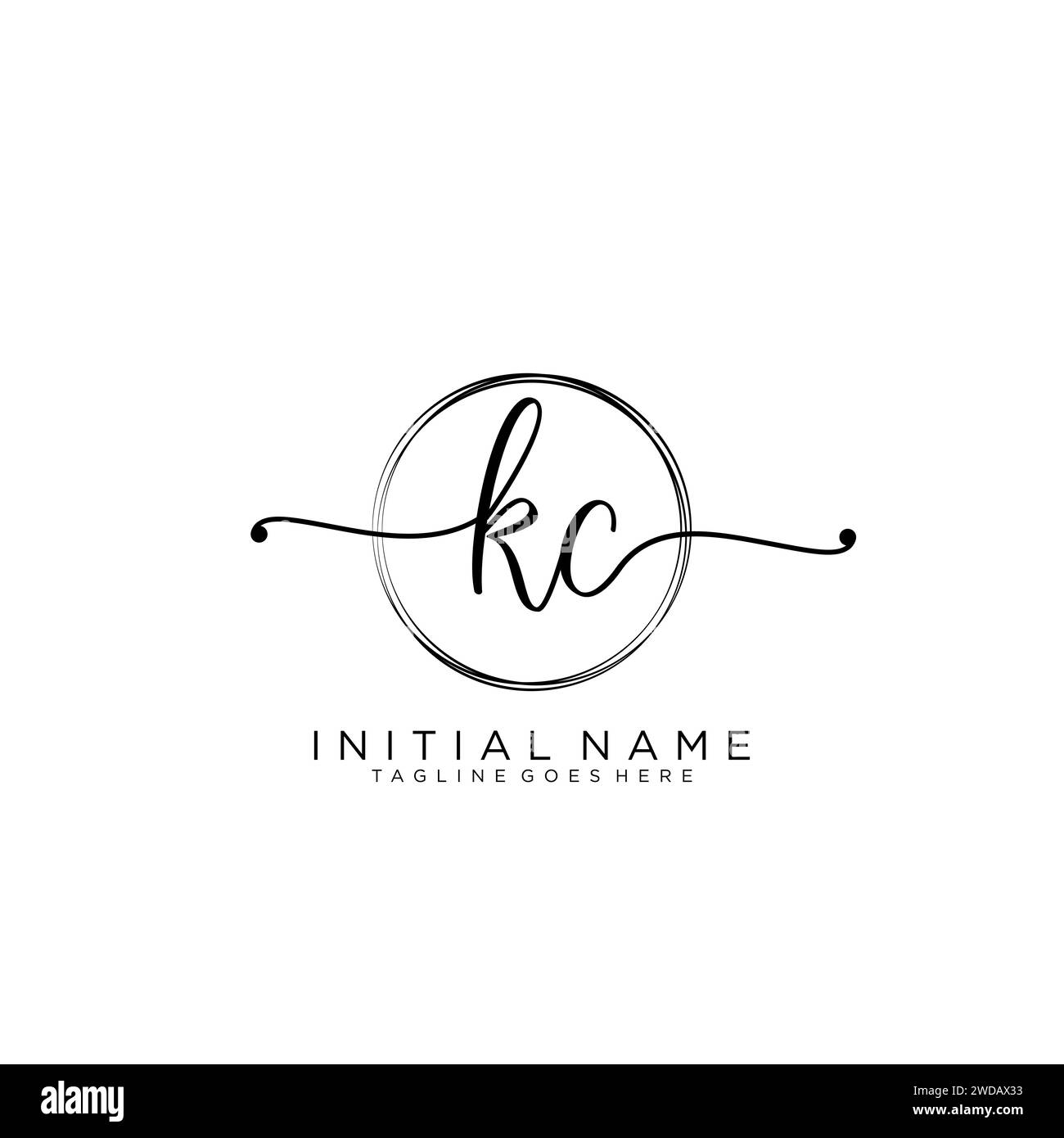 KC Initial handwriting logo with circle Stock Vector Image & Art - Alamy