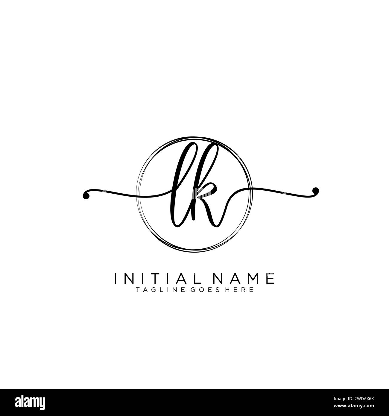 LK Initial handwriting logo with circle Stock Vector Image & Art - Alamy