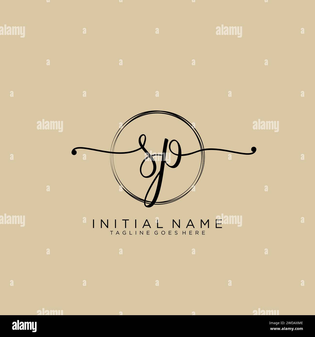 SP Initial handwriting logo with circle Stock Vector Image & Art - Alamy