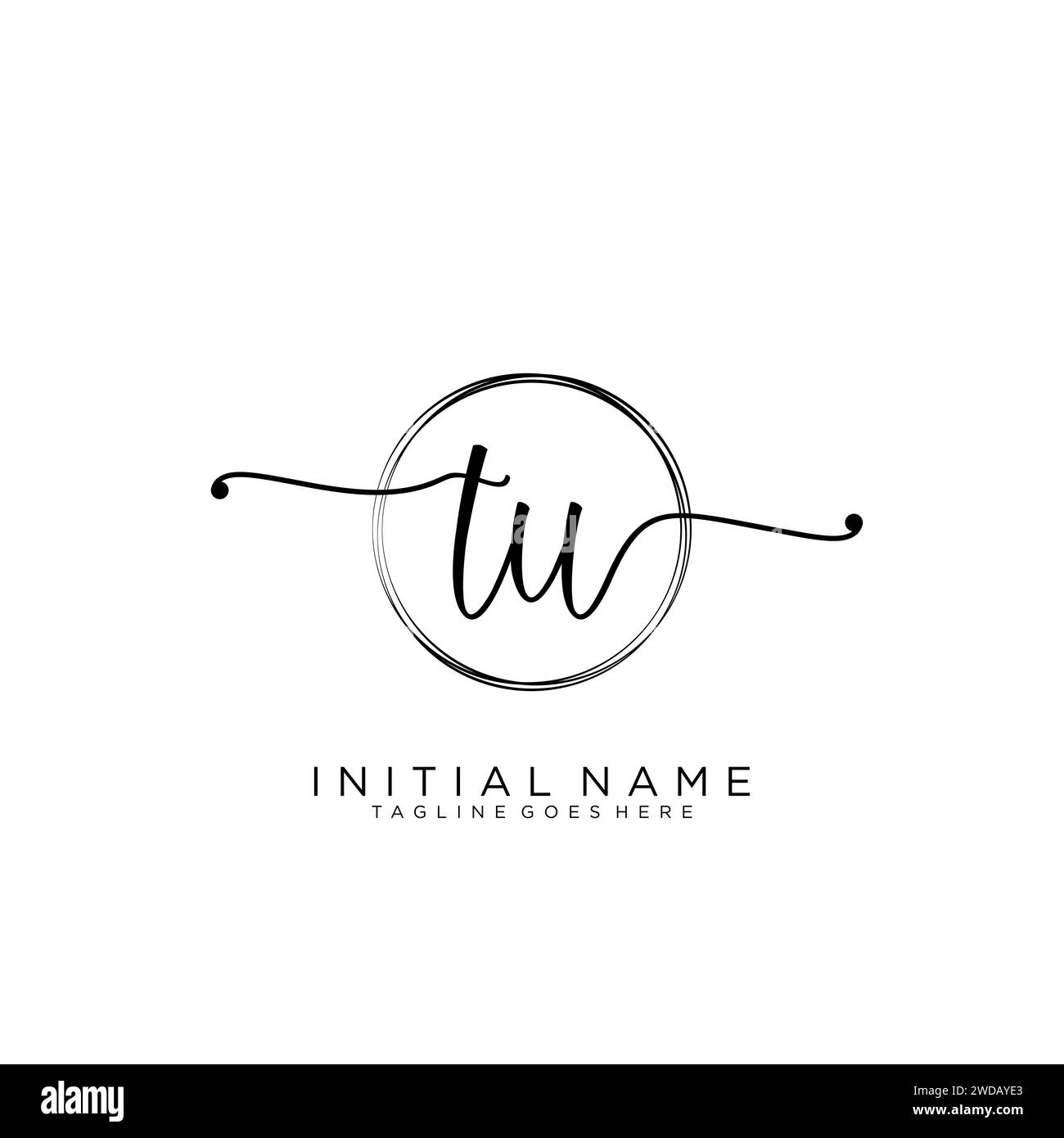 TU Initial handwriting logo with circle Stock Vector Image & Art - Alamy