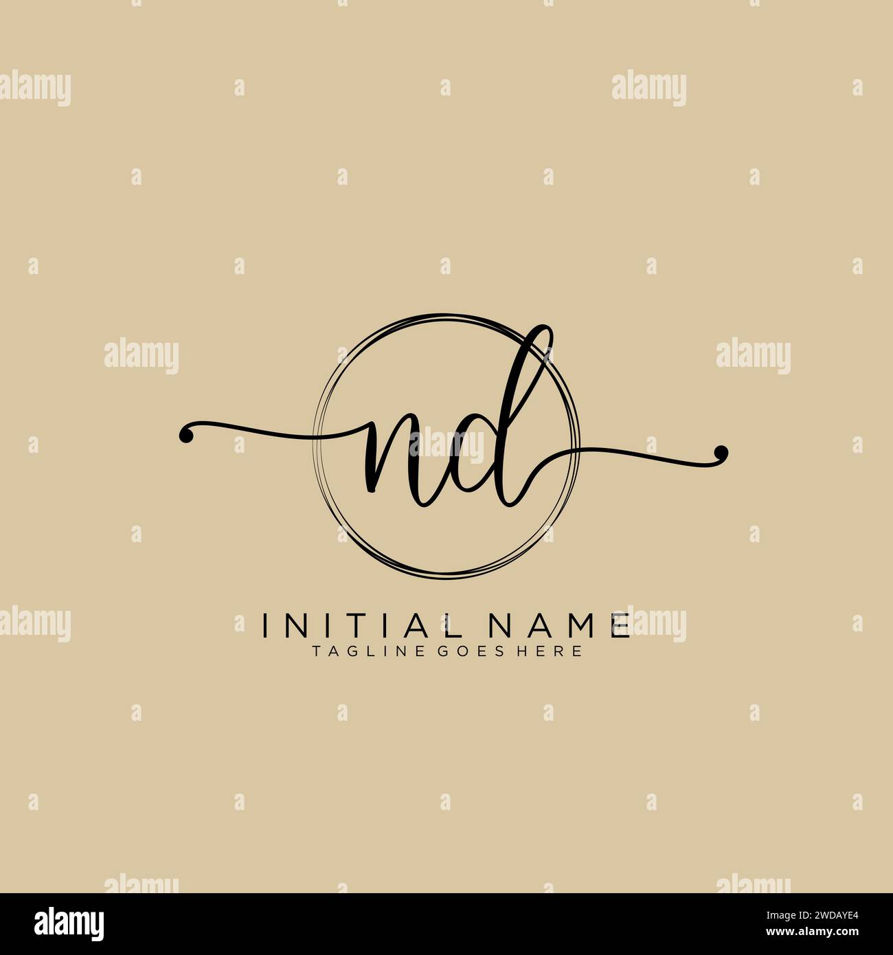 ND Initial handwriting logo with circle Stock Vector Image & Art - Alamy