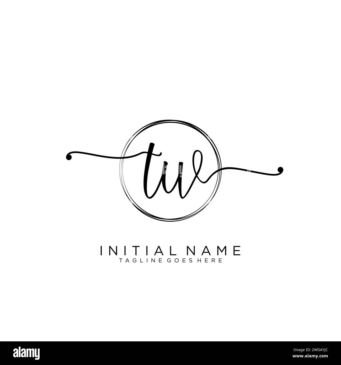 TW Initial handwriting logo with circle Stock Vector Image & Art - Alamy