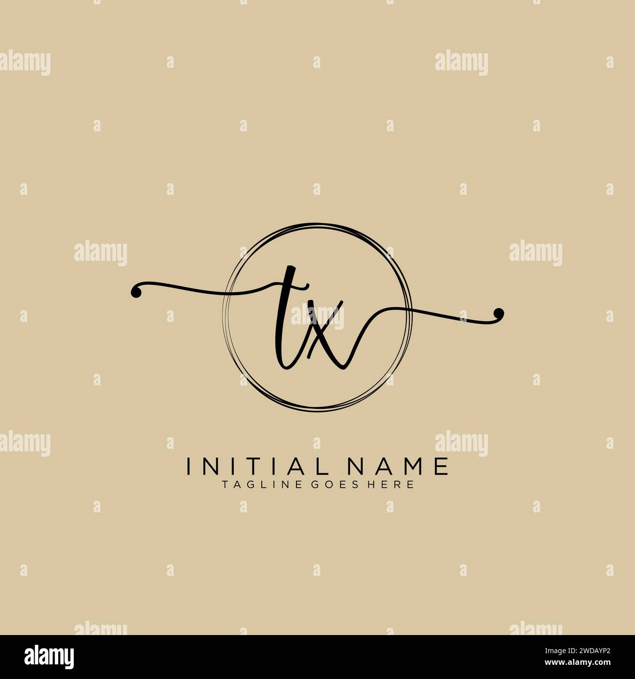 TX Initial handwriting logo with circle Stock Vector Image & Art - Alamy