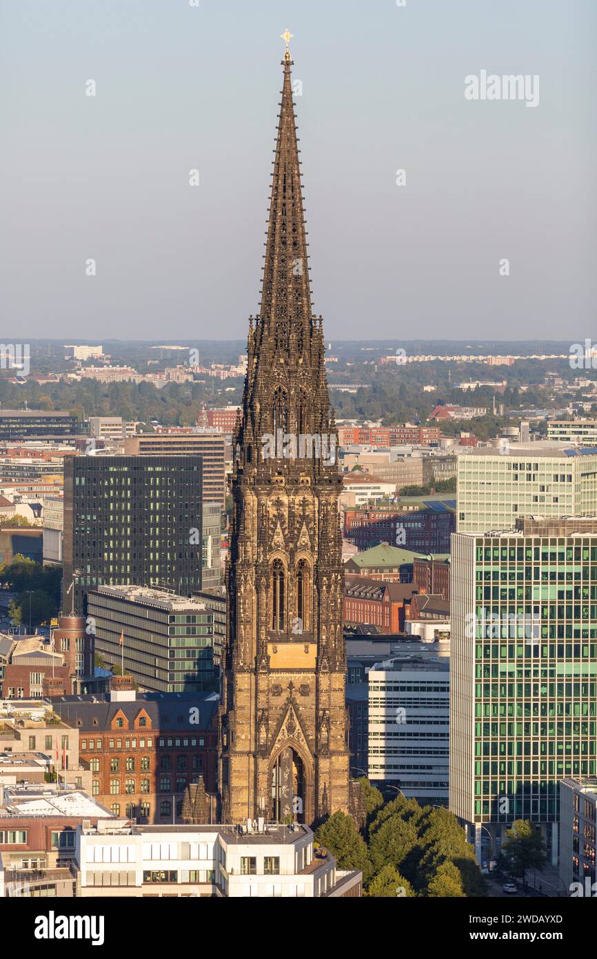 Aerial view of Saint Nicholas Church in Hamburg Stock Photo - Alamy