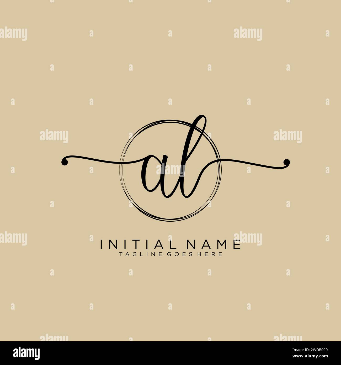 AL Initial handwriting logo with circle Stock Vector Image & Art - Alamy