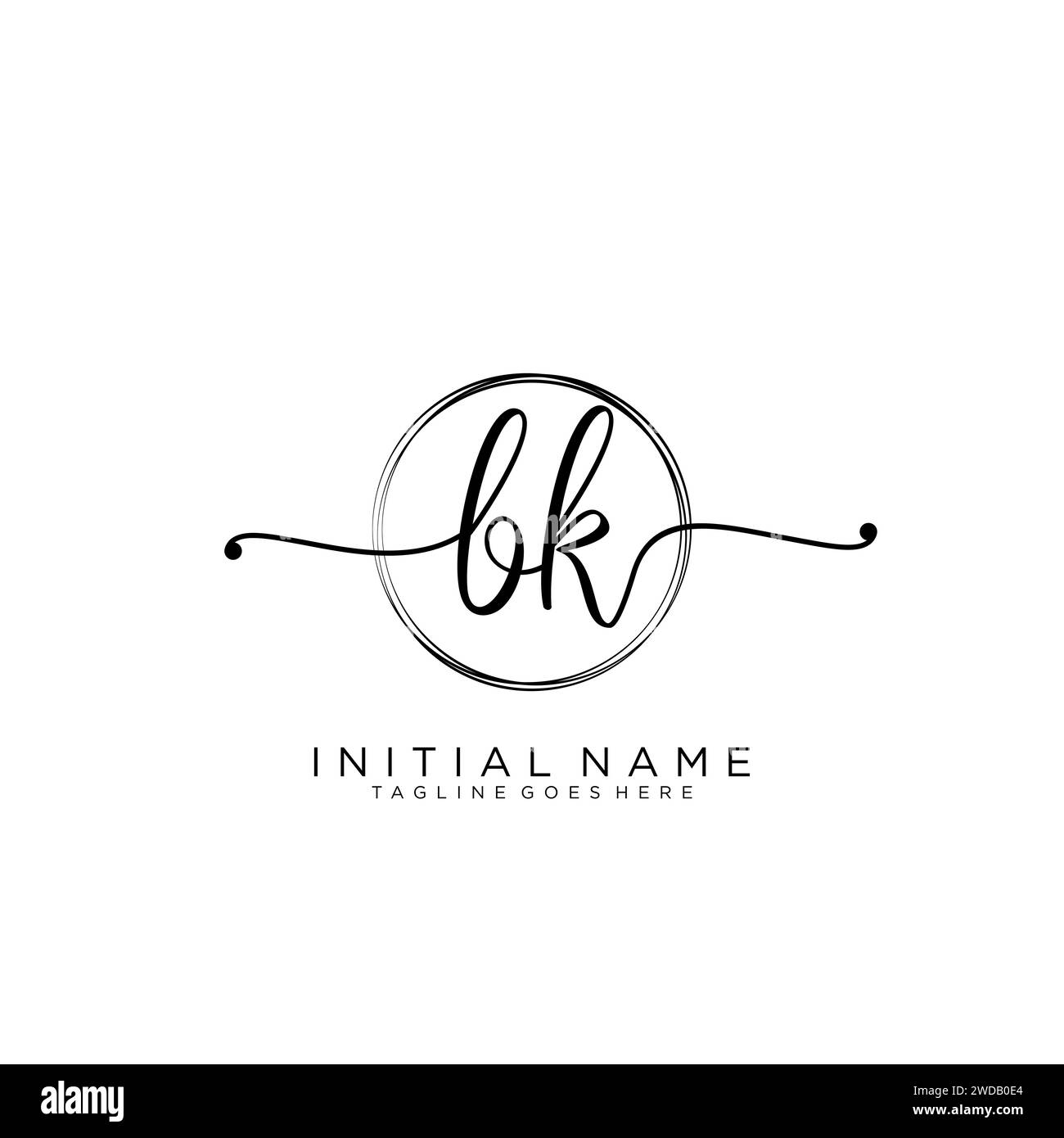 BK Initial handwriting logo with circle Stock Vector Image & Art - Alamy