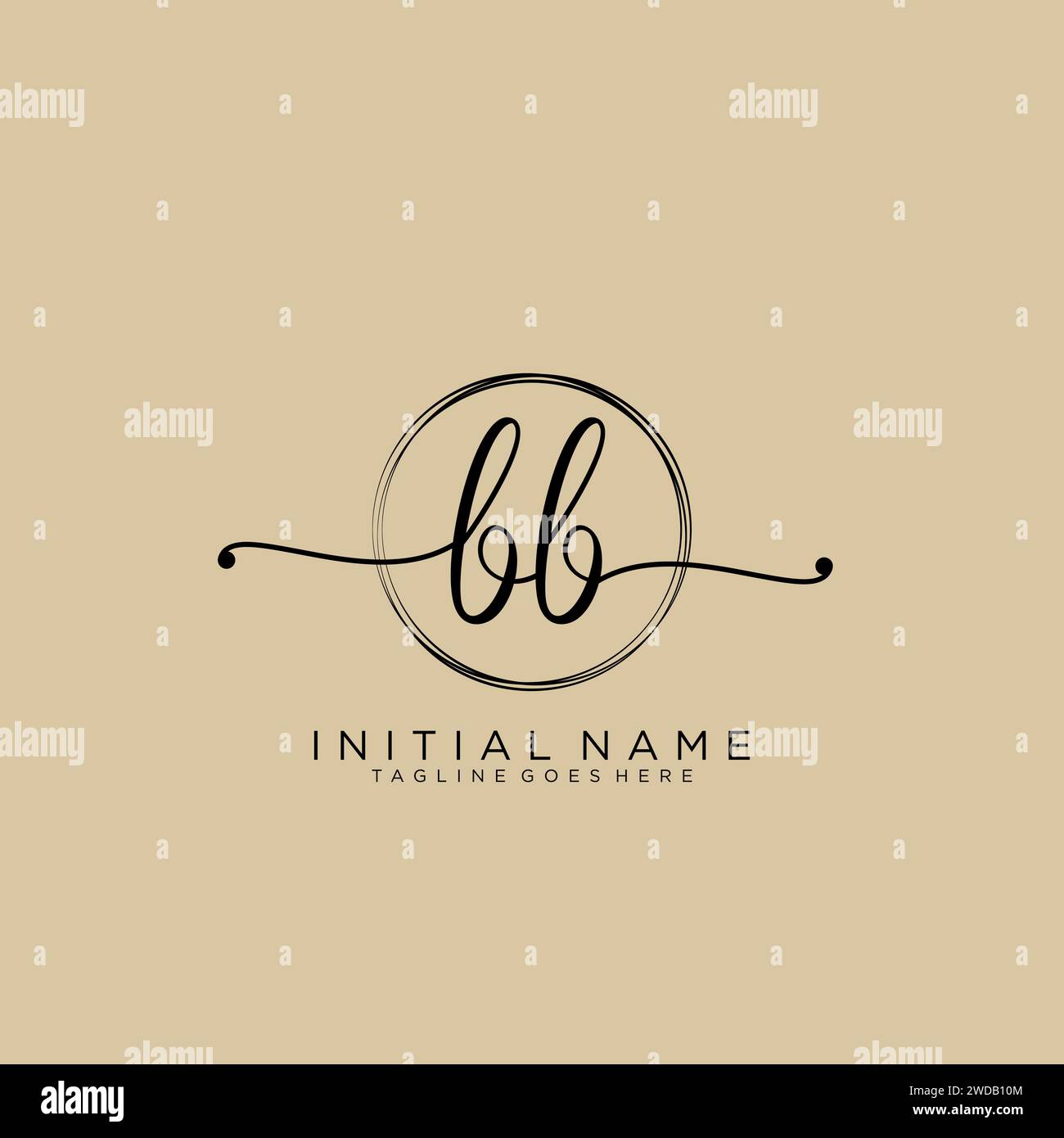 BB Initial handwriting logo with circle Stock Vector Image & Art - Alamy