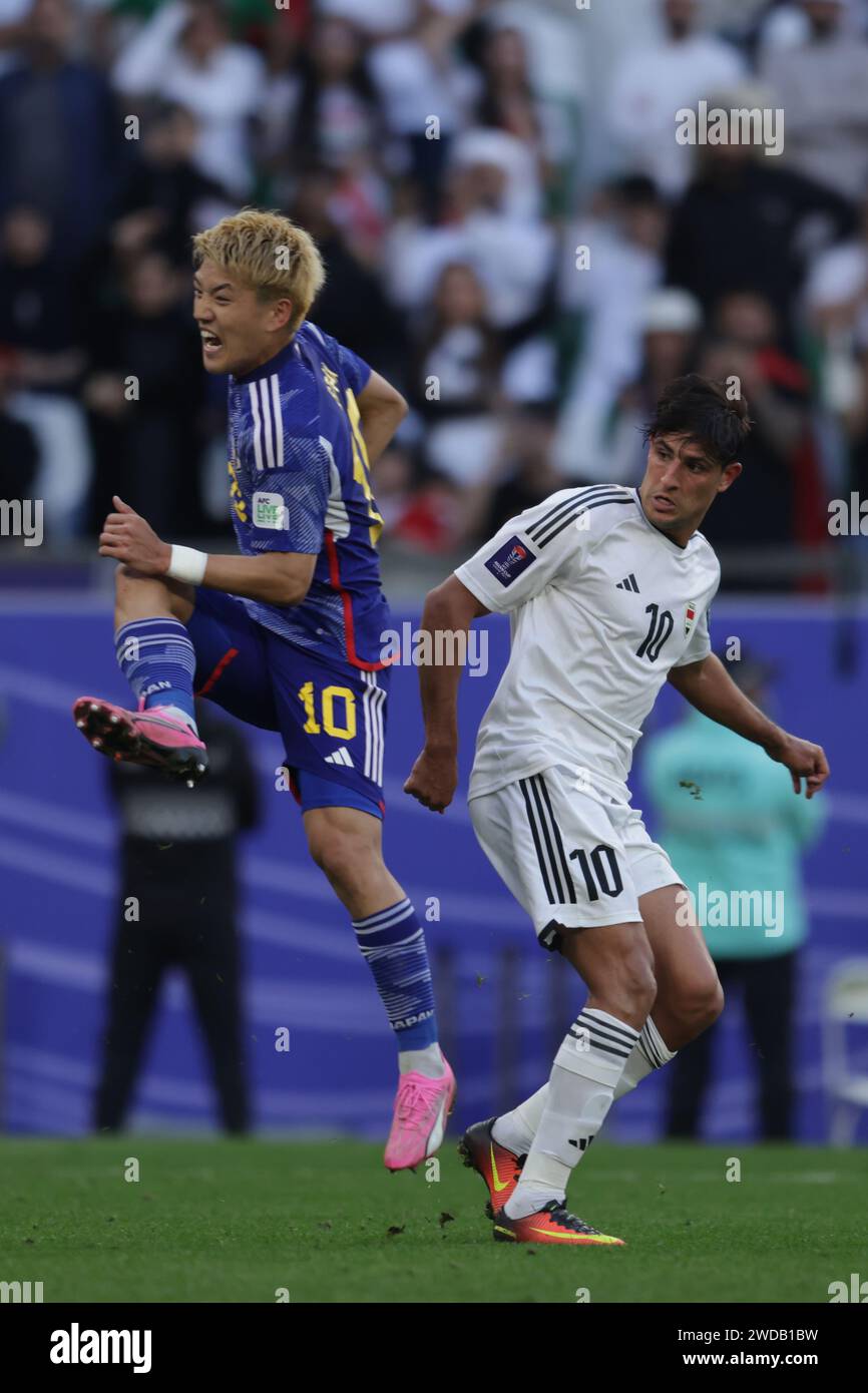 Qatar, Al Rayyan 19 January 2024 - Ritsu Doan of Japan and Mohanad Ali ...