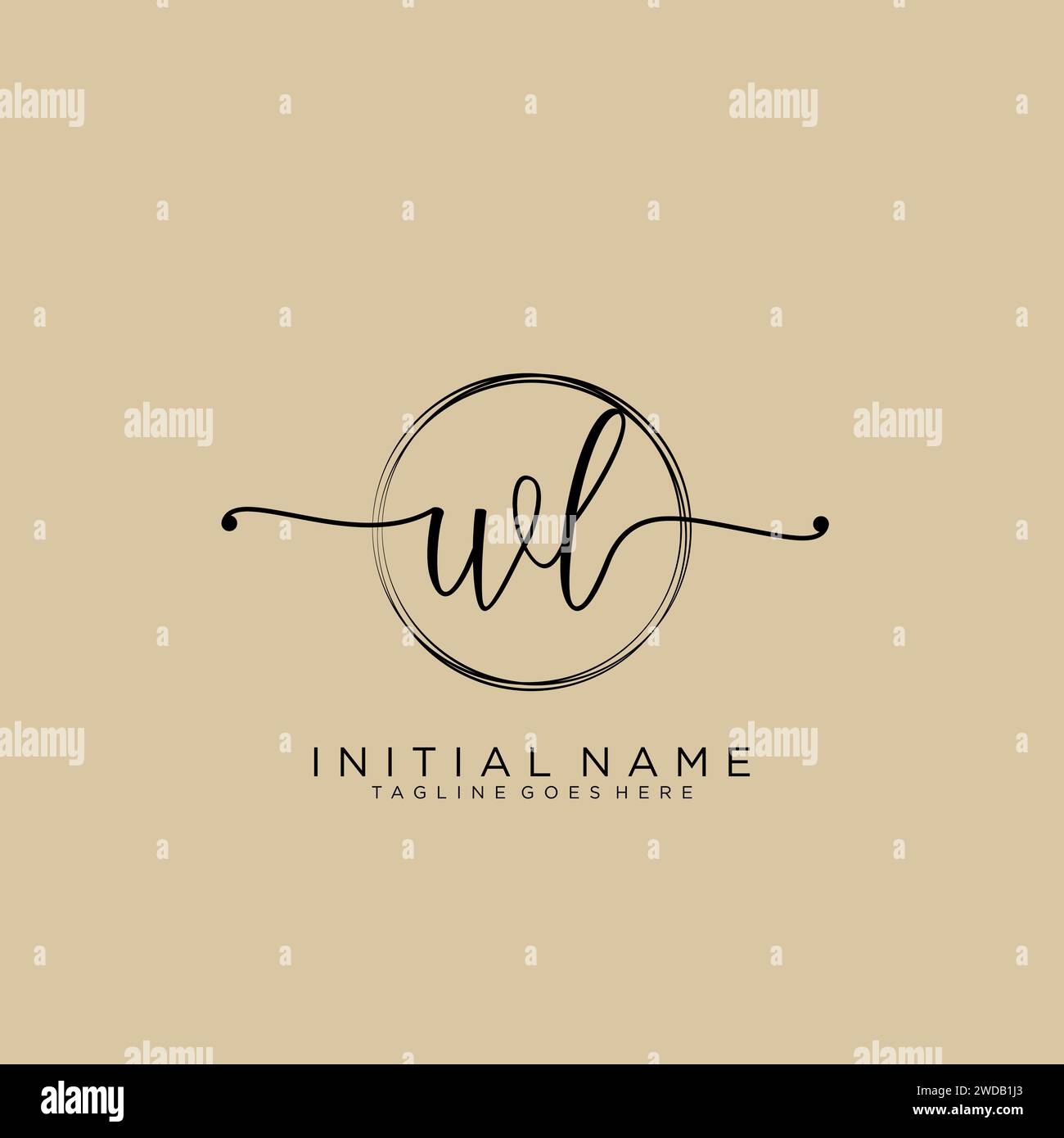 WL Initial handwriting logo with circle Stock Vector Image & Art - Alamy
