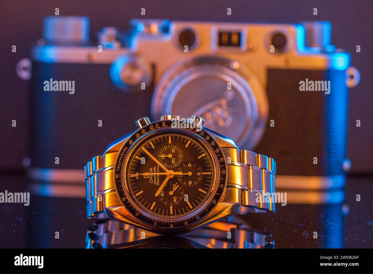 Milan, Italy - January 19, 2024: close up on a Omega Speedmaster ...