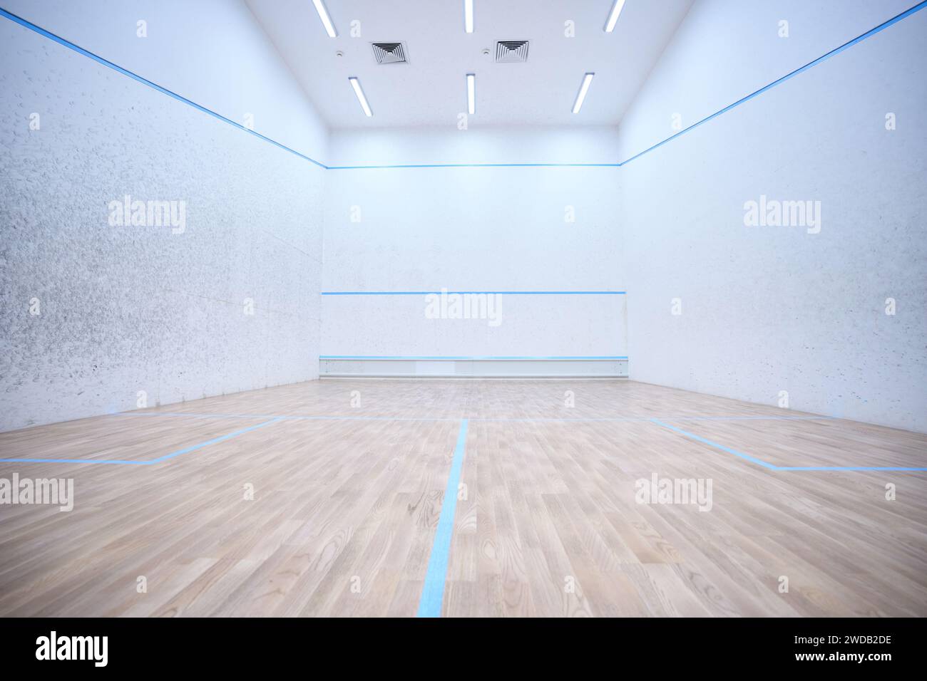 Empty indoor squash or tennis court interior in white colors copy space ...