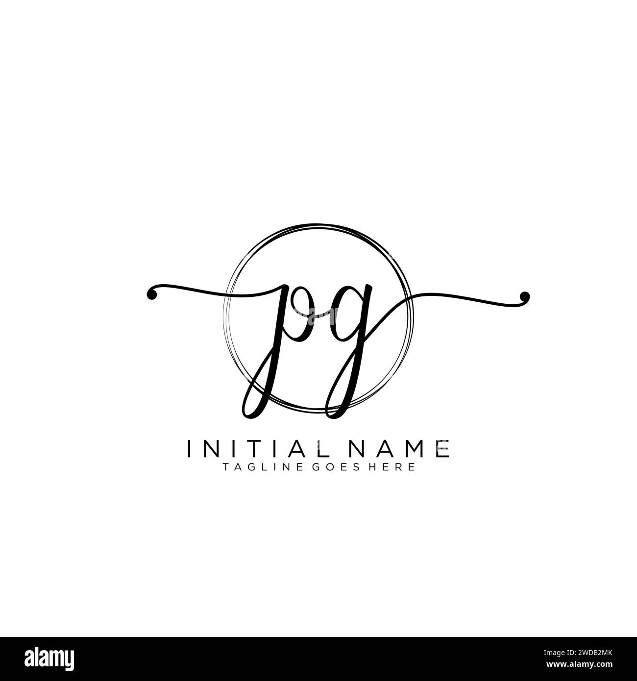 PG Initial handwriting logo with circle Stock Vector Image & Art - Alamy