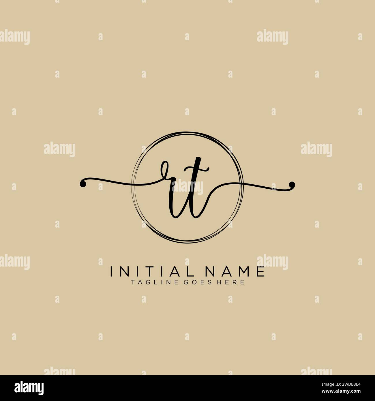 RT Initial handwriting logo with circle Stock Vector Image & Art - Alamy