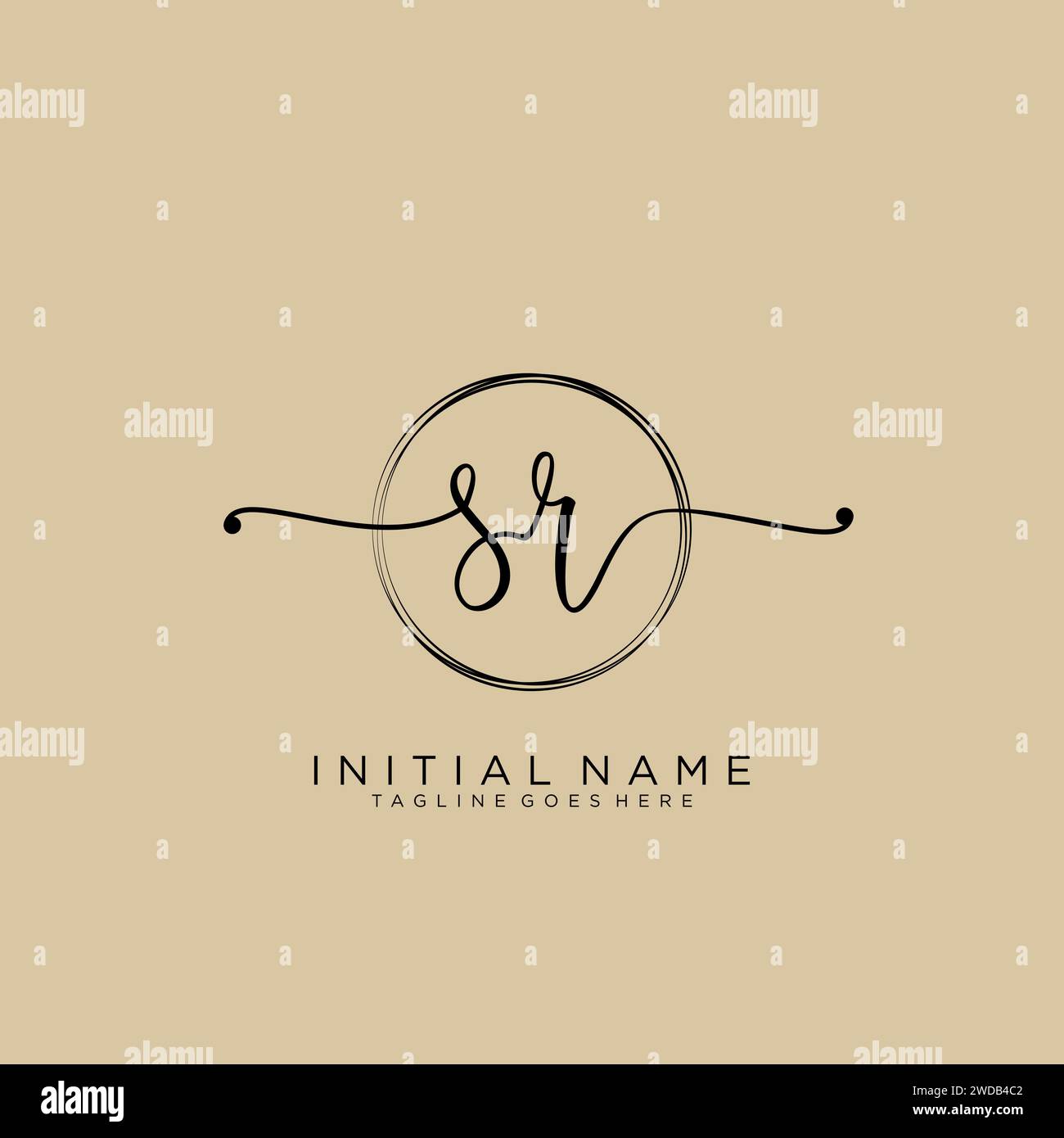 SR Initial handwriting logo with circle # Stock Vector Image & Art - Alamy