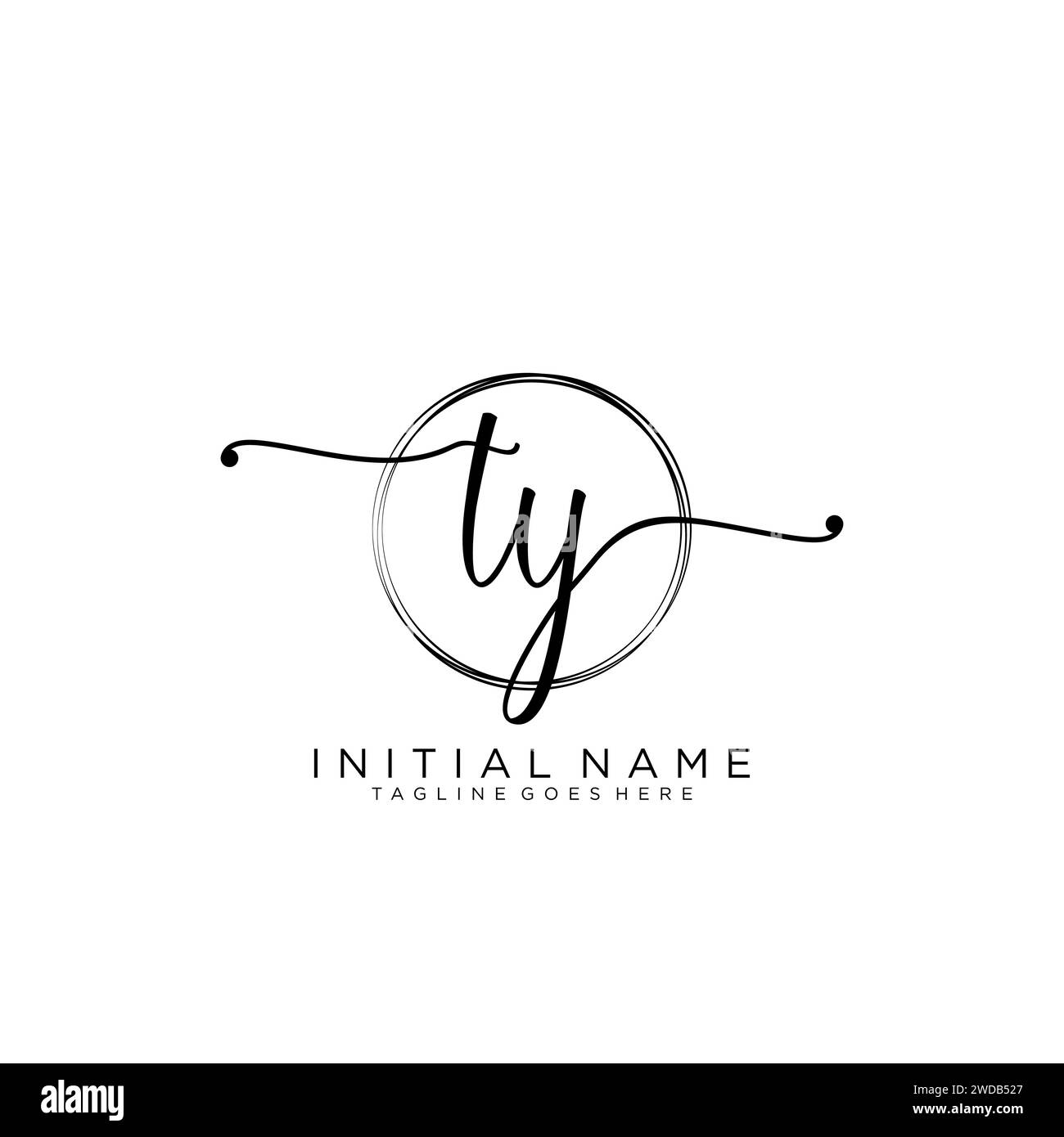 TY Initial handwriting logo with circle Stock Vector Image & Art - Alamy