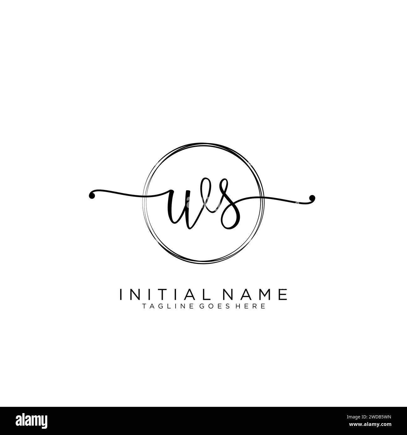 WS Initial handwriting logo with circle Stock Vector Image & Art - Alamy