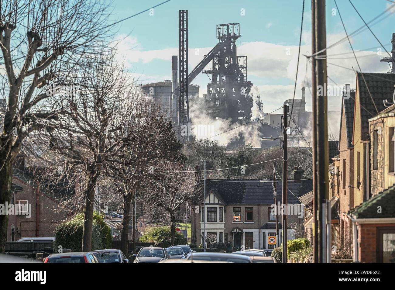19th January 2024, Port Talbot, Wales. The blast furnaces at the Port ...