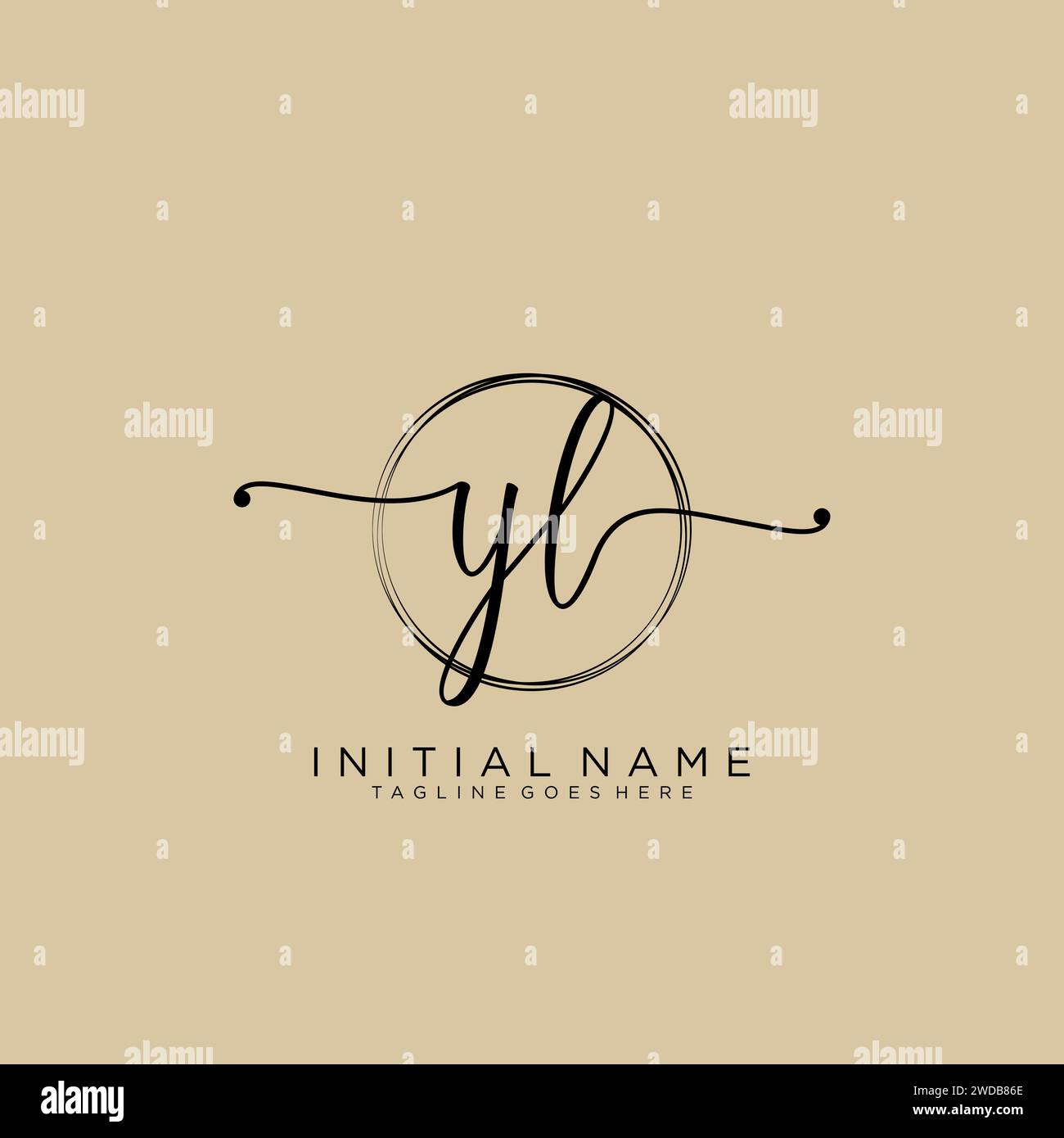 YL Initial handwriting logo with circle Stock Vector Image & Art - Alamy