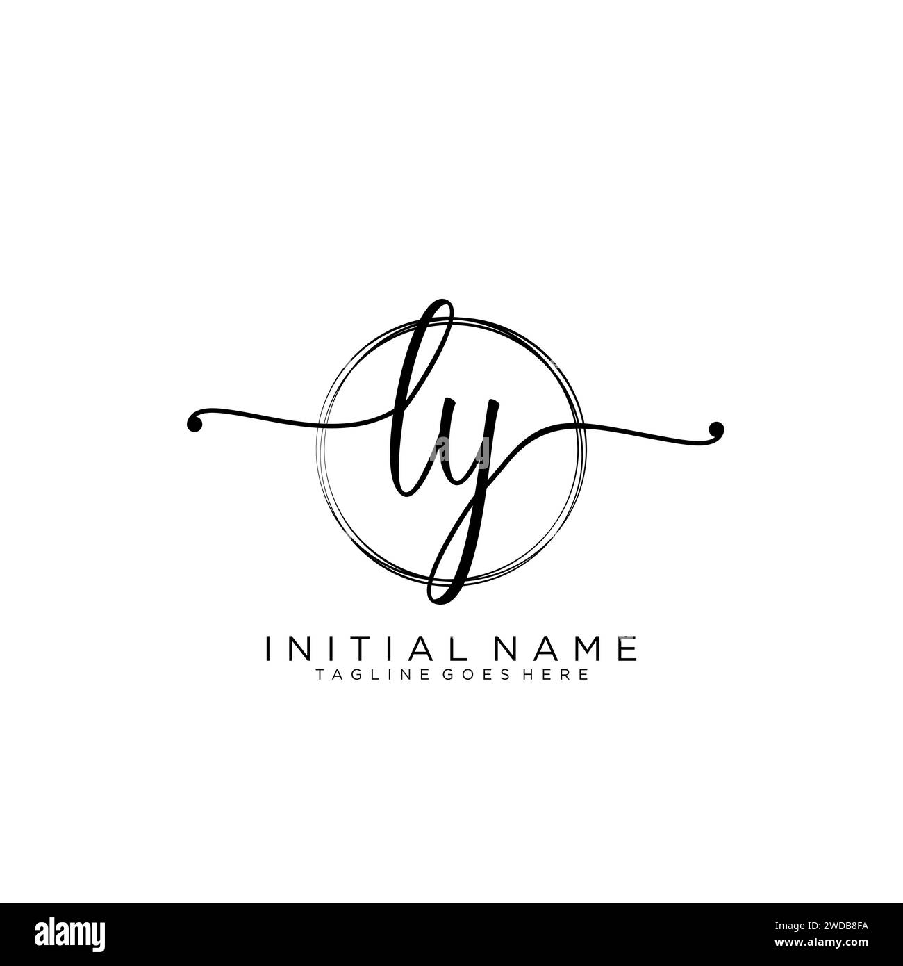 LY Initial handwriting logo with circle Stock Vector Image & Art - Alamy