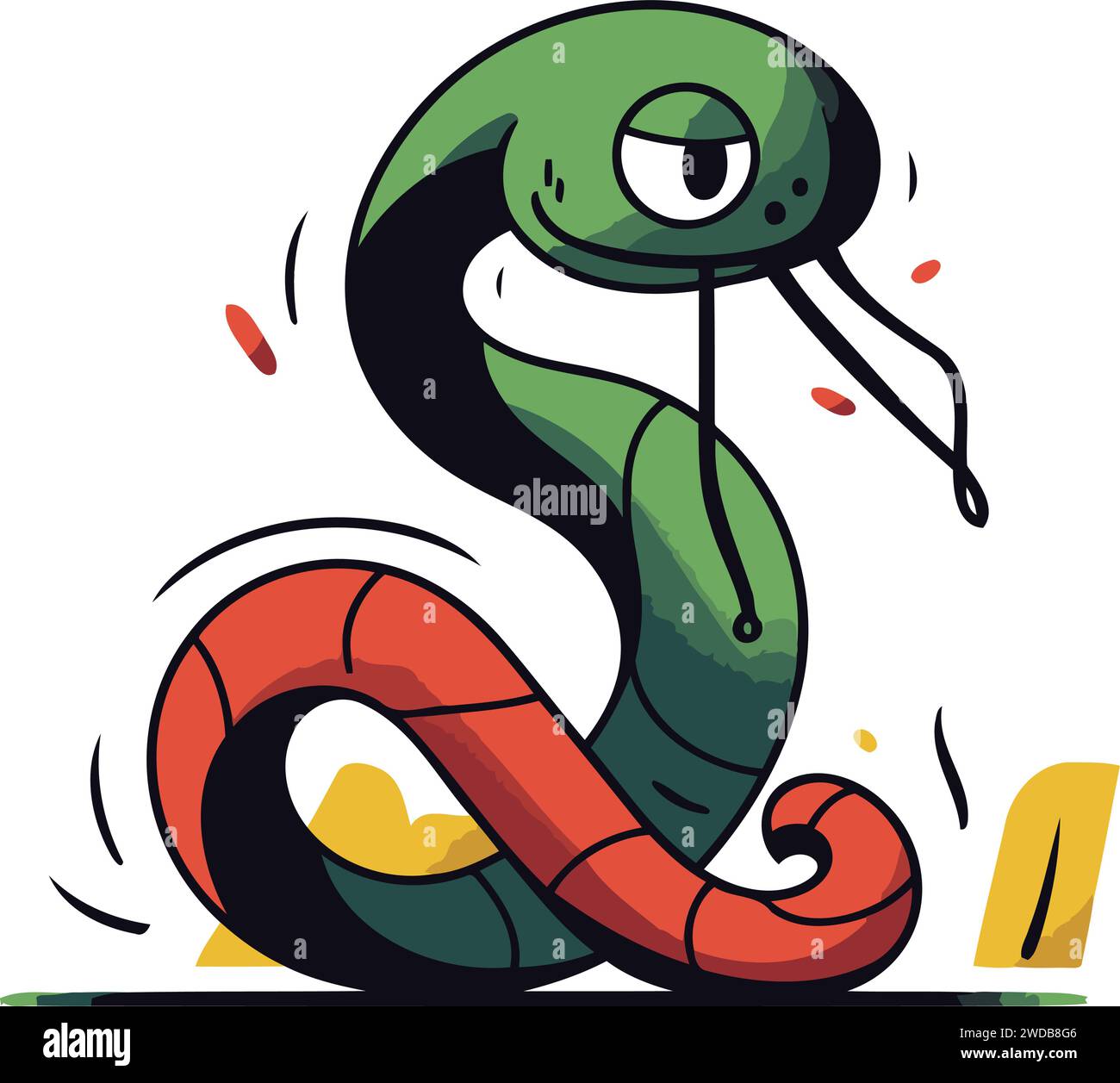 Snake. Vector illustration. Isolated on white background. Cartoon style ...