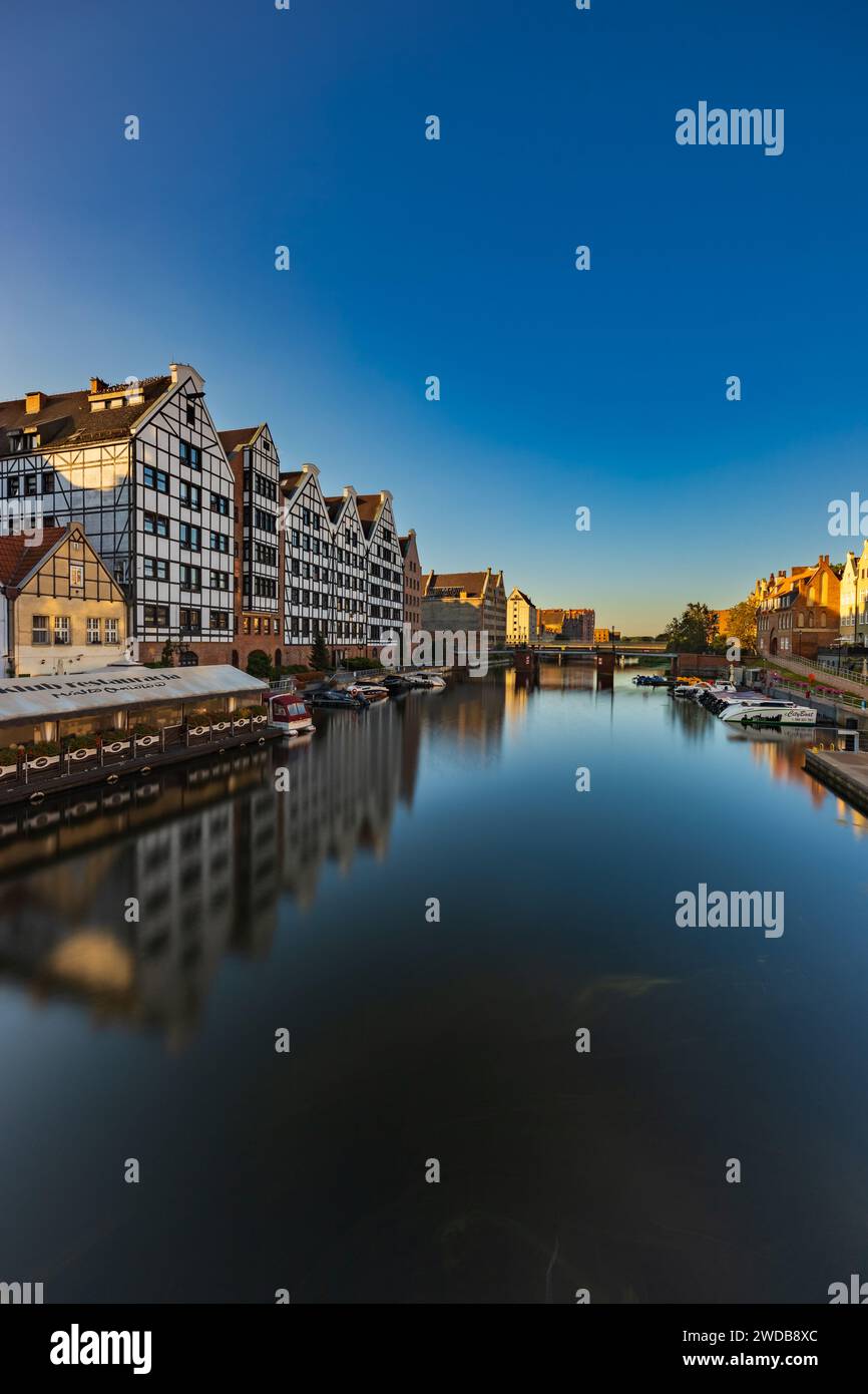 Gdansk, Poland - September 6 2023: Beautiful morning cityscape of old ...